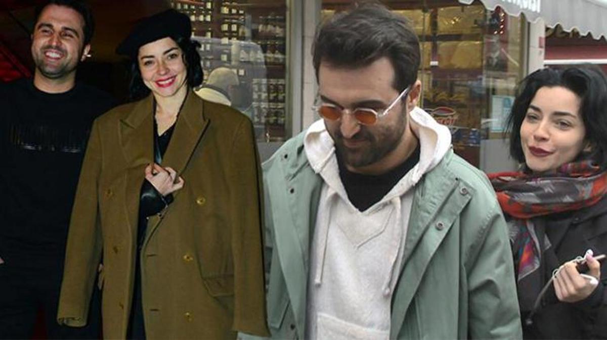 Merve Boluğur ve Erkan Şen Arnavutköy'de! 'Gidelim, çok üşüyorum ...