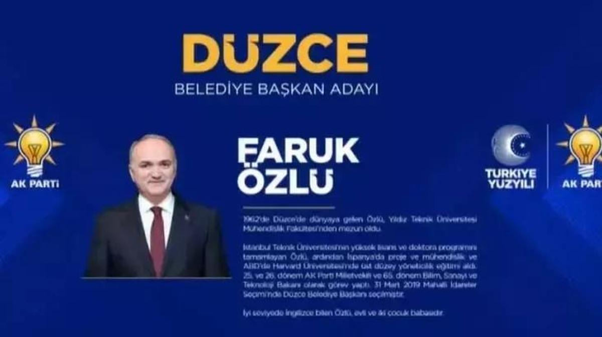 Faruk Özlü kimdir? AK Parti Düzce Belediye Başkanı Faruk Özlü kaç ...