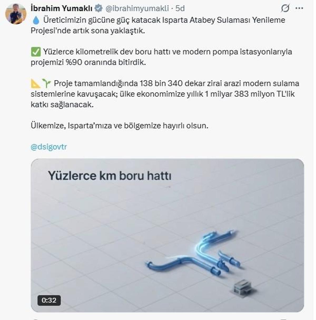 Isparta Atabey Sulaması Yenileme Projesi'nde sona yaklaşıldı - Ankara ...