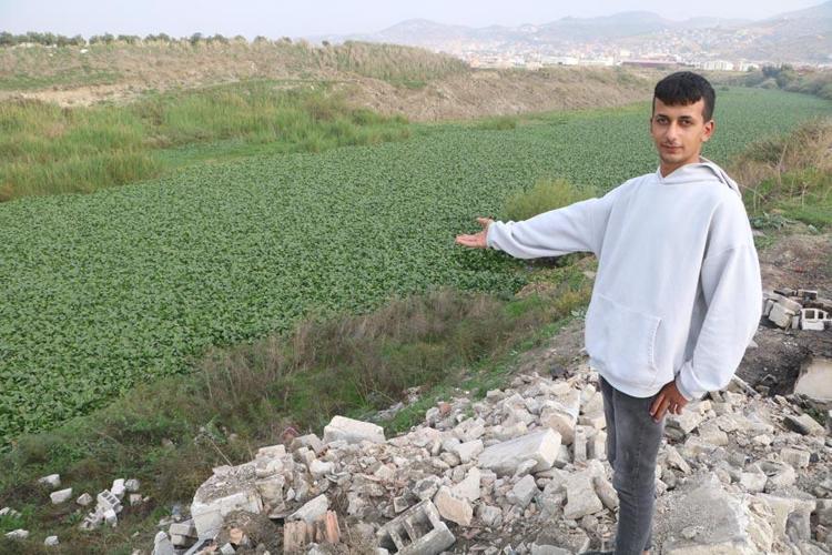 Hatay'da inanılmaz görüntü! Asi Nehri yeşile döndü, su adeta görünmez ...